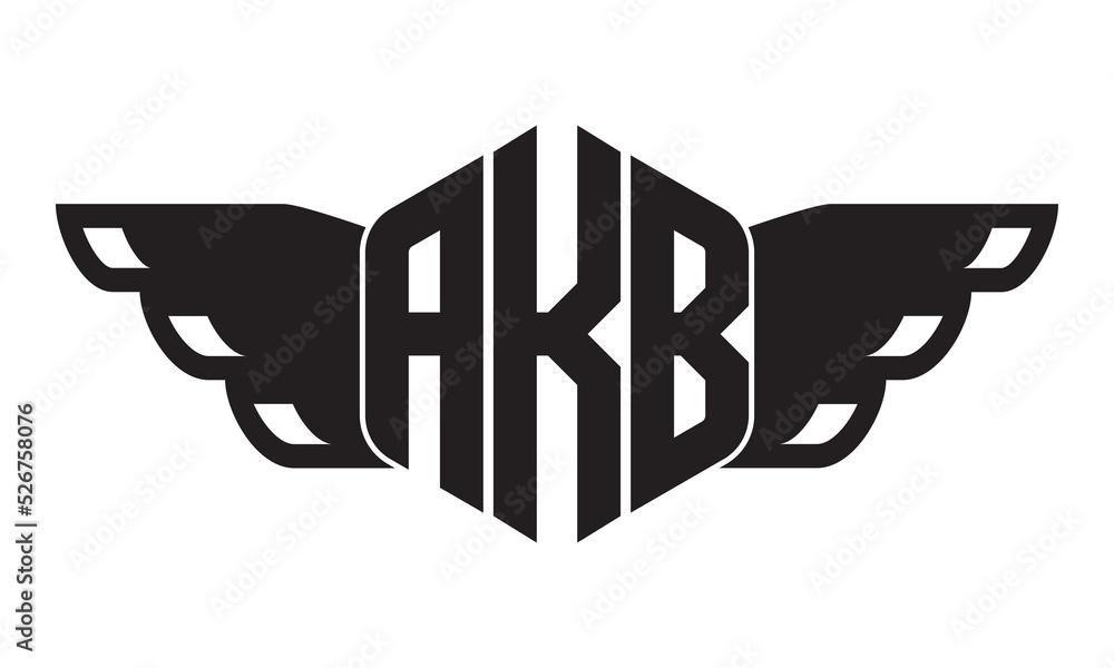 Vetor de AKB three-letter butterfly iconic logo design vector template ...