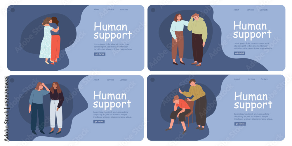 Human support. The concept of supporting a loved one. Mutual ...