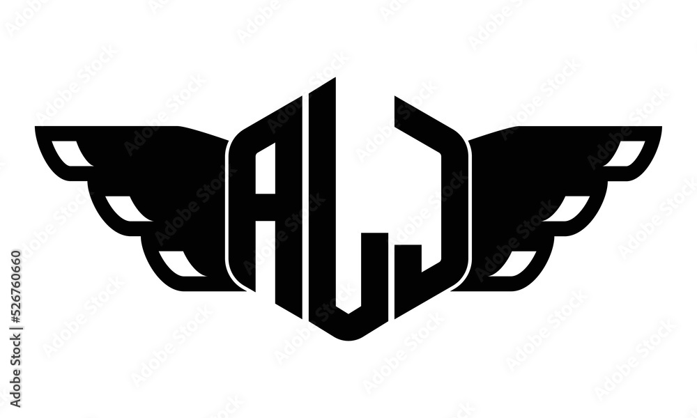ALJ three-letter butterfly iconic logo design vector template | polygon ...