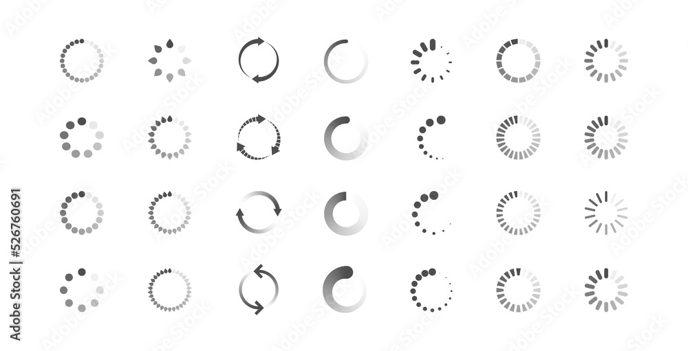 Download signs set. Load icons. Data load Stock Vector | Adobe Stock