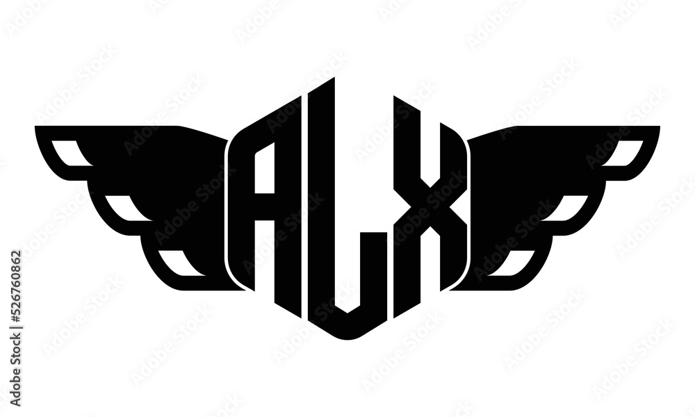 ALX three-letter butterfly iconic logo design vector template | polygon ...