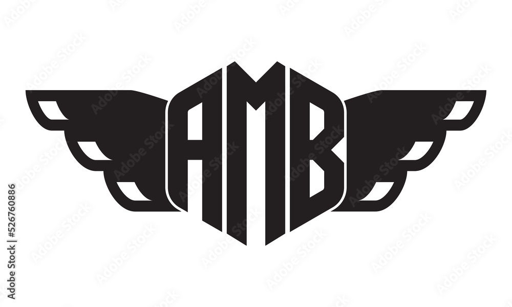 AMB three-letter butterfly iconic logo design vector template | polygon ...