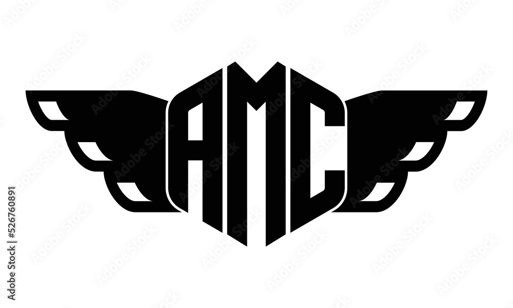 AMC three-letter butterfly iconic logo design vector template | polygon ...