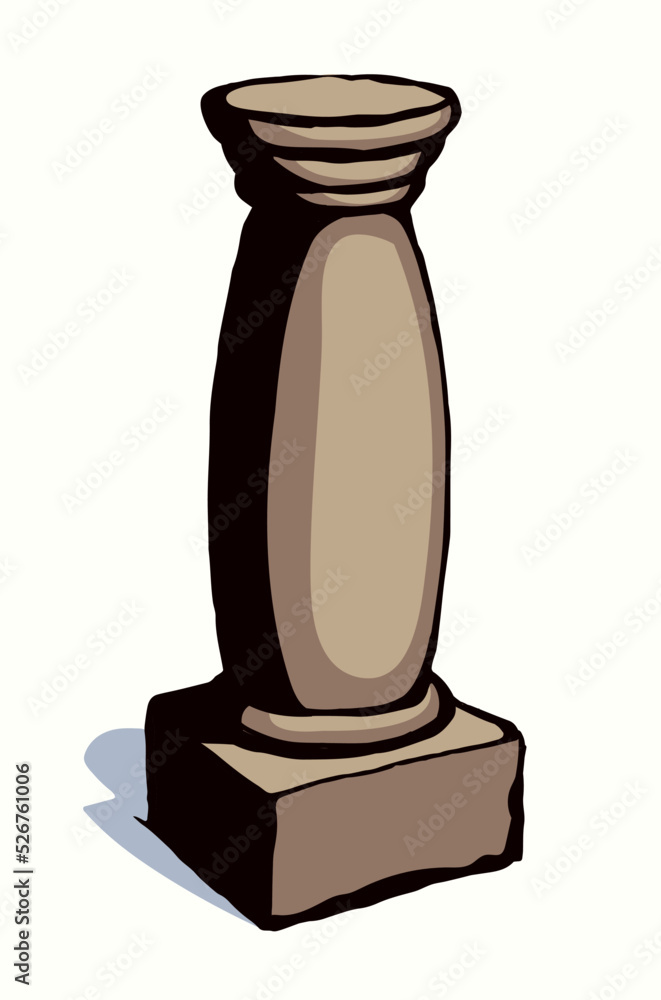 Vector drawing sketch. Comic pillar Stock Vector | Adobe Stock