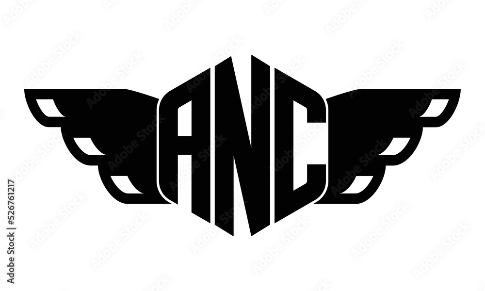 ANC three-letter butterfly iconic logo design vector template | polygon ...