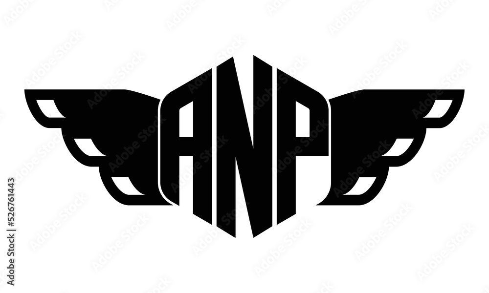 ANP three-letter butterfly iconic logo design vector template | polygon ...