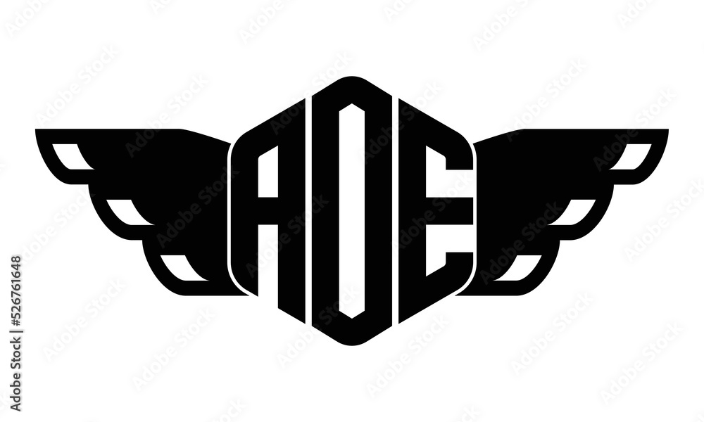 AOE three-letter butterfly iconic logo design vector template | polygon ...