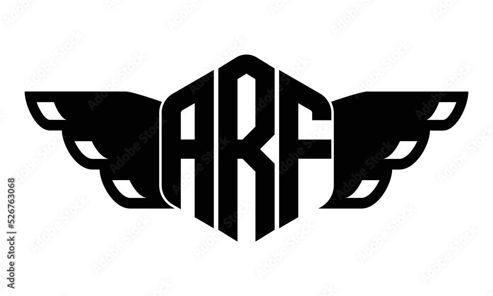 ARF three-letter butterfly iconic logo design vector template | polygon ...