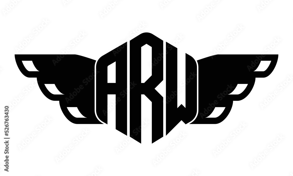 ARW three-letter butterfly iconic logo design vector template | polygon ...