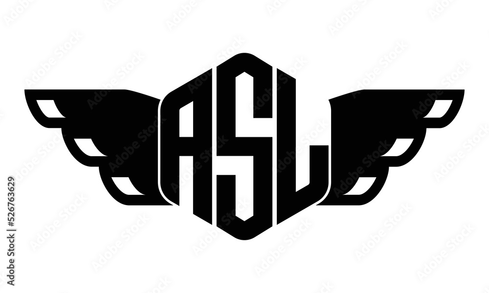 ASL three-letter butterfly iconic logo design vector template | polygon ...
