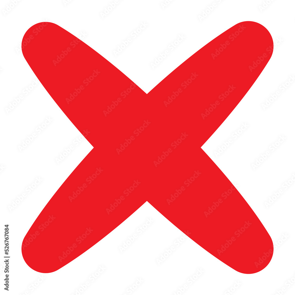 Cross sign element red grunge x icon Stock Illustration | Adobe Stock