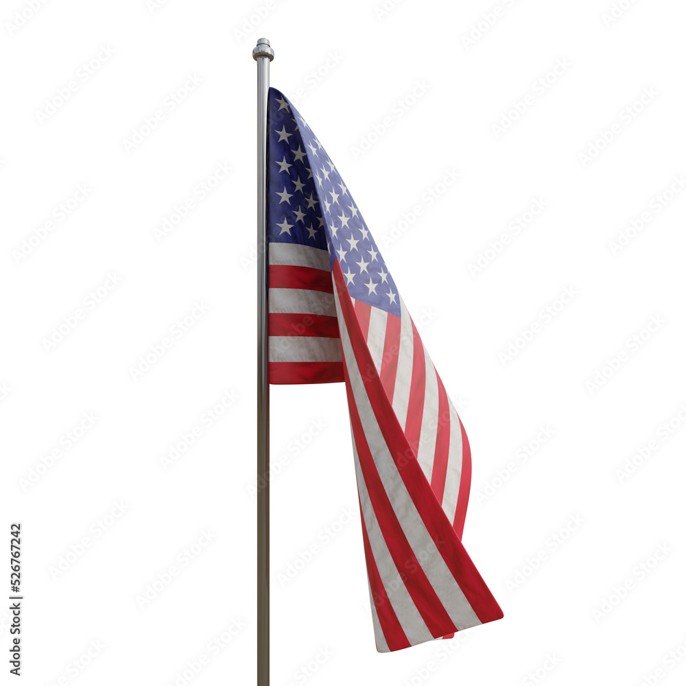 US America flag isolated transparent background. Memorial Day, July 4th ...