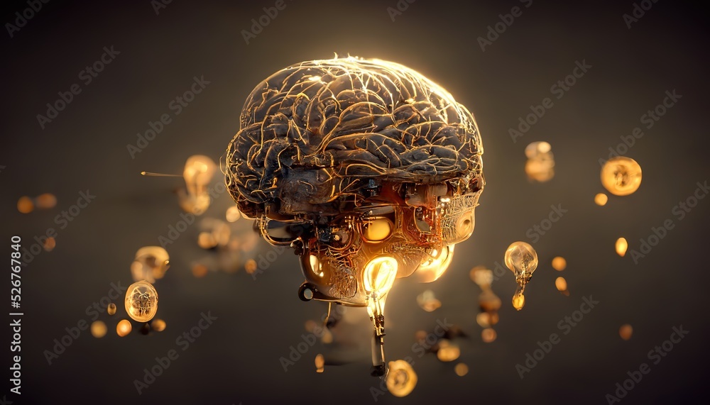 Artificial Machine Brain Ai Intelligence Forming Digitized Neurons Big ...