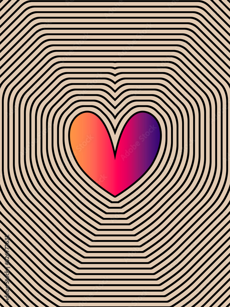 Heart Pattern line art/ illustration/ background in vibrant color ...