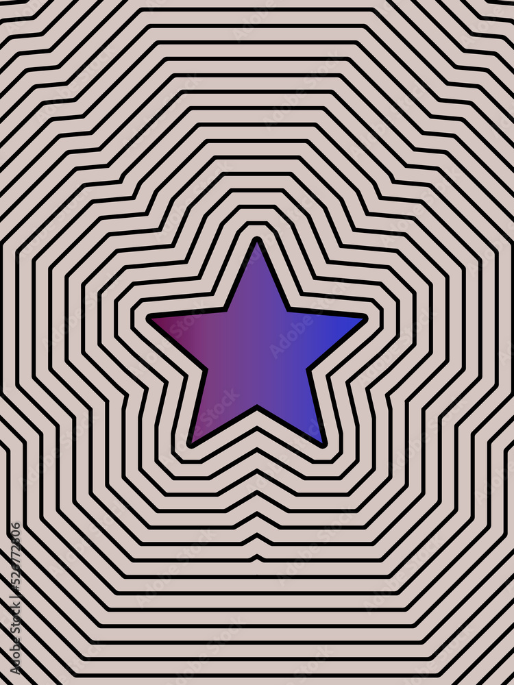 Star Pattern line art/ illustration/ background in vibrant color ...
