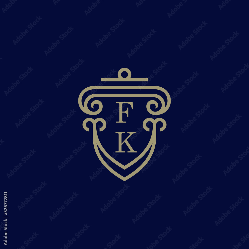 FK classic theme initial logo design which is good for branding Stock ...
