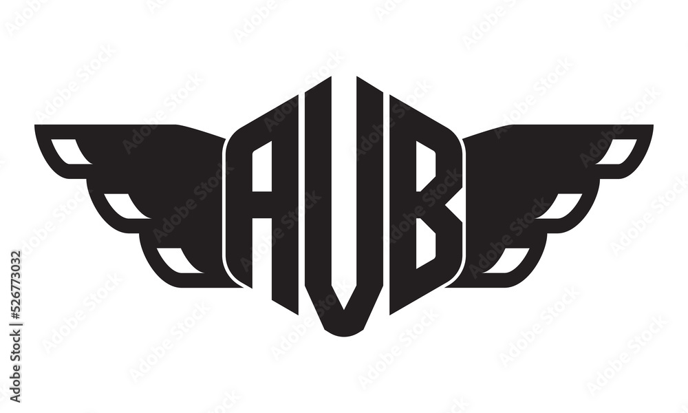 AVB three-letter butterfly iconic logo design vector template | polygon ...