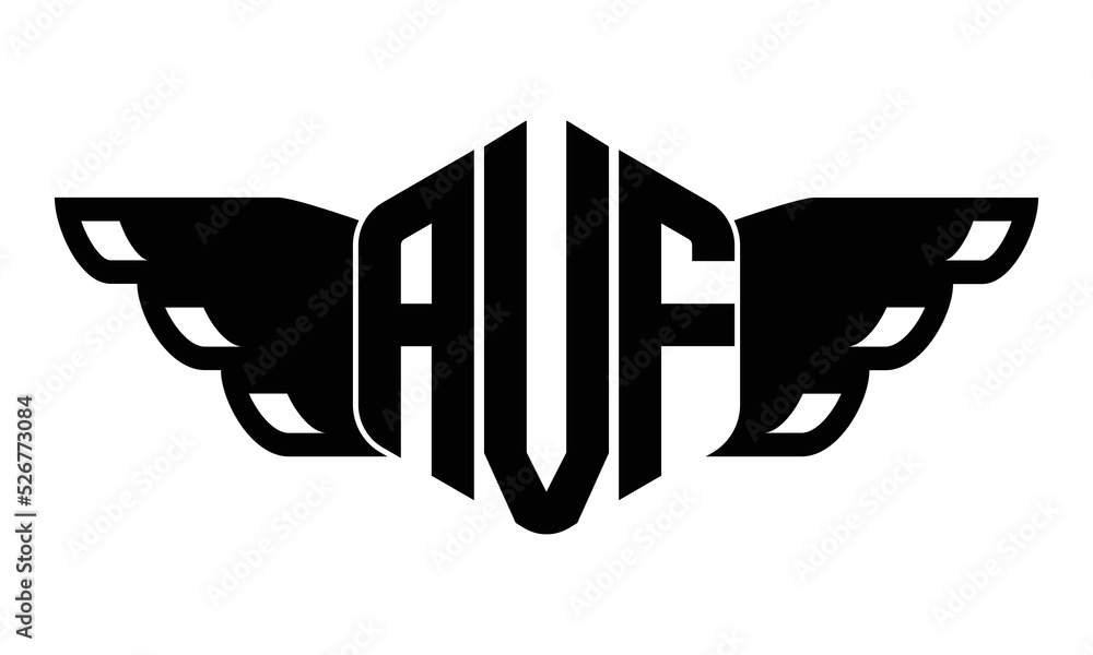 AVF three-letter butterfly iconic logo design vector template | polygon ...