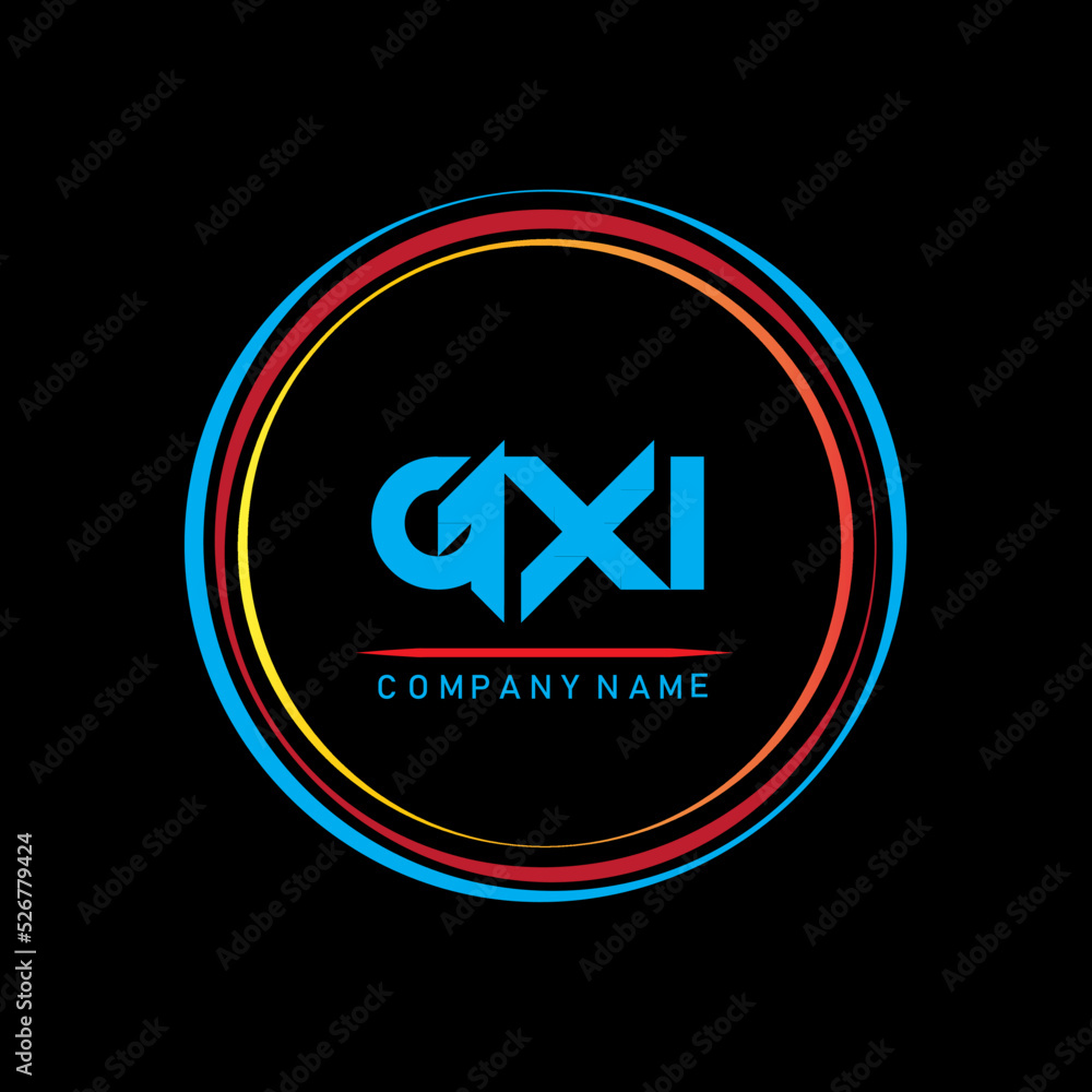 GXI design,GXI letter logo vector,GXI letter monogram logo design ...