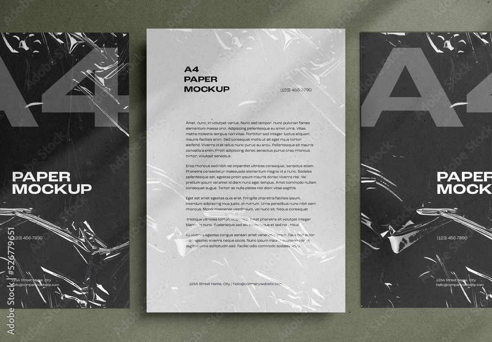 Stationary, Poster, A4 Paper, Letterhead, Flyer Mockup Design with ...