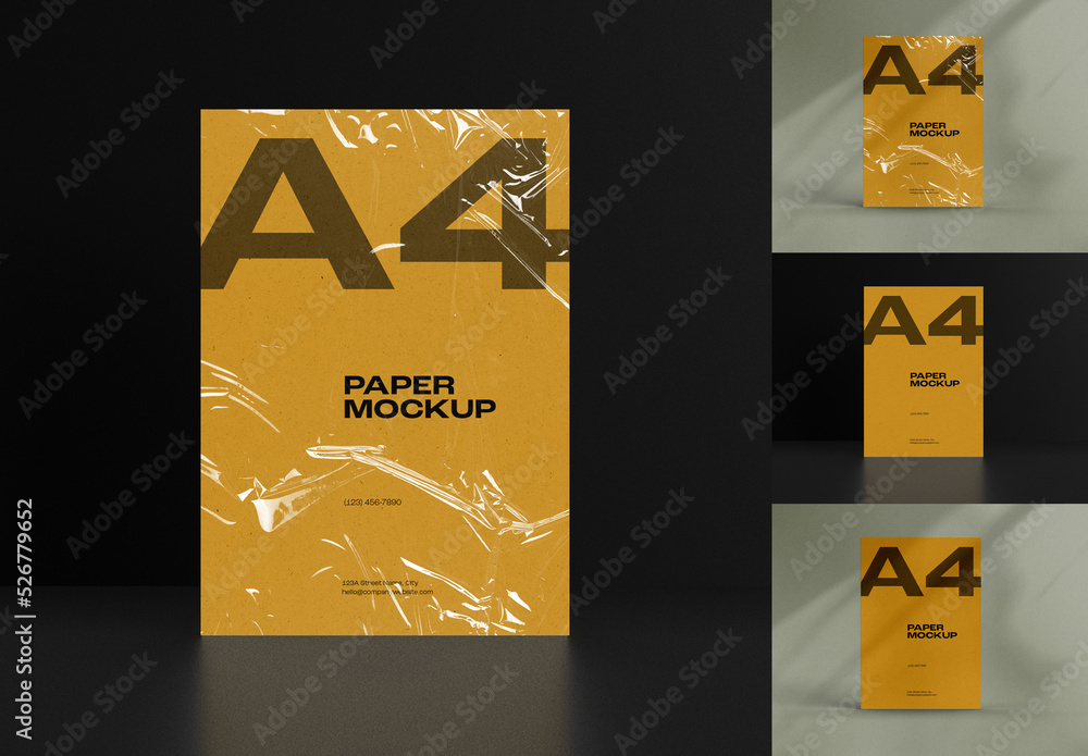 Stationary, Poster, A4 Paper, Letterhead, Flyer Mockup Design with ...