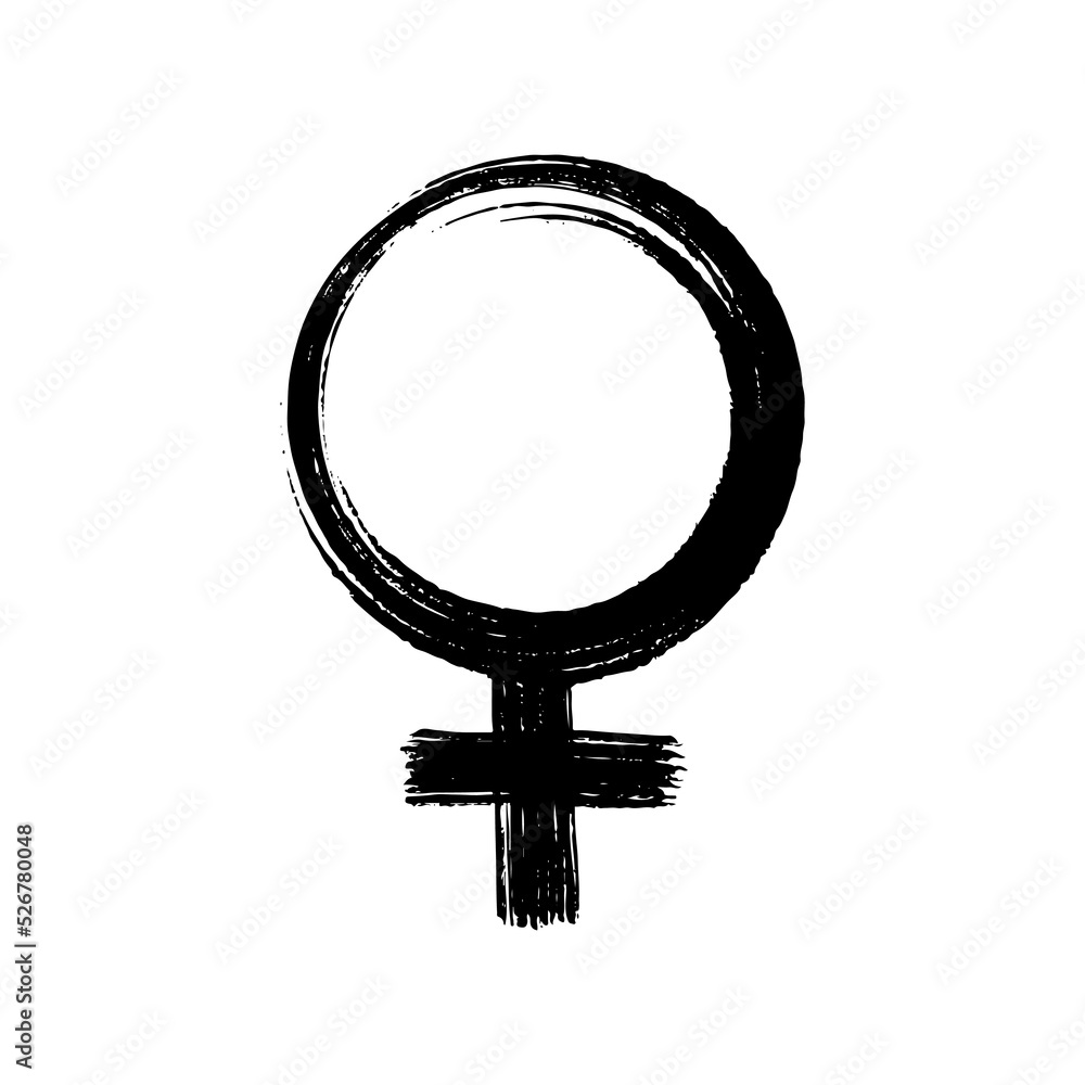 Female gender symbol. Black ink. Vector illustration Stock Vector ...