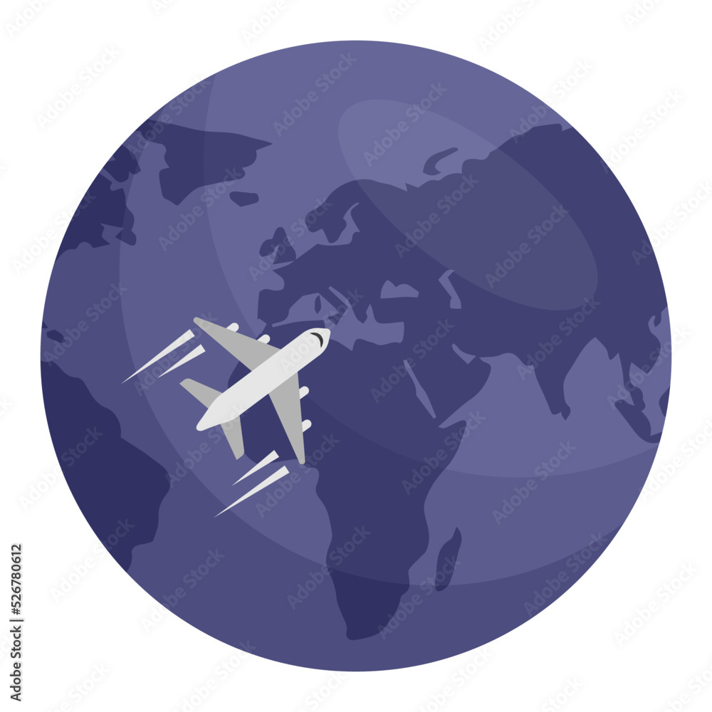 Plane flying around the world vector design illustration. Planes flying ...