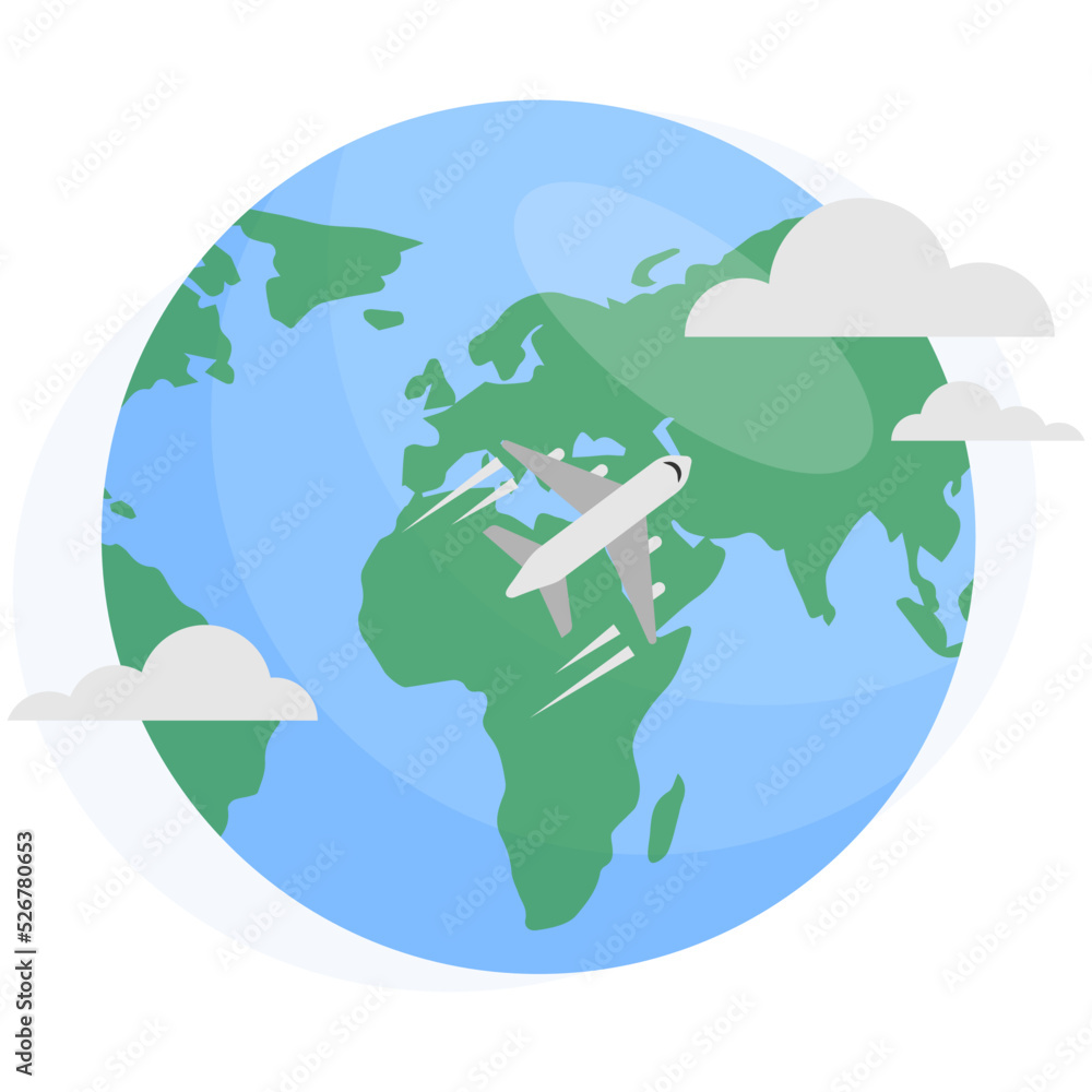 Plane flying around the world vector design illustration. Planes flying ...