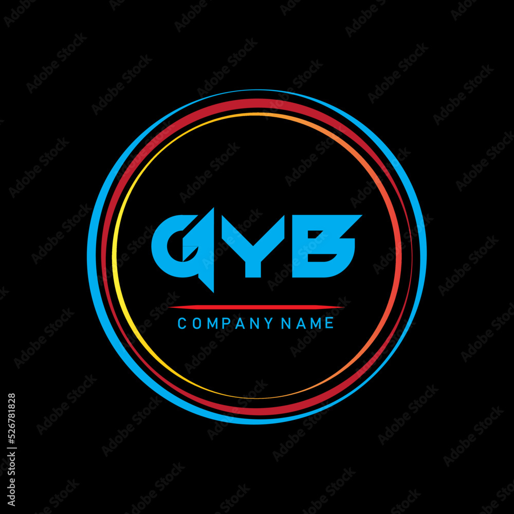 GYB design,GYB letter logo vector,GYB letter monogram logo design ...