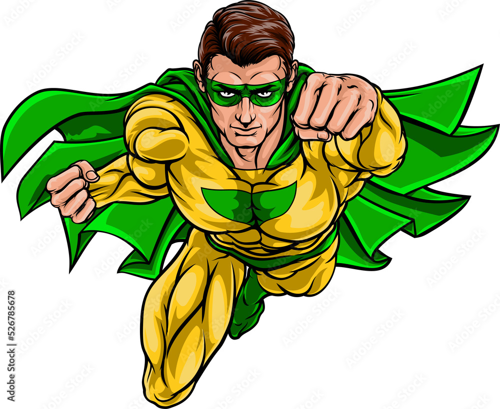 Superhero Cartoon Character Stock Illustration | Adobe Stock