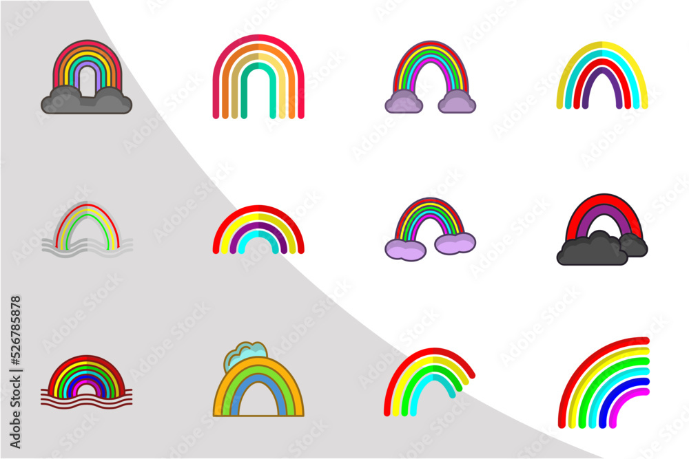 Rainbow Icons Color, Rainbow Svg, Color Bundle, Icon Bundle, Pastel ...
