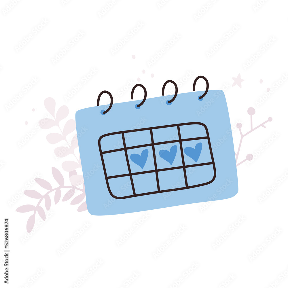 Women's menstrual calendar. To mark the periods of the female cycle ...