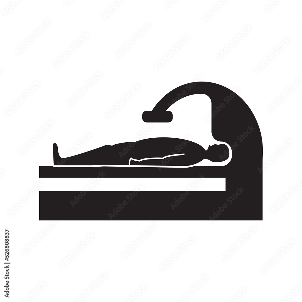 Patient machine mri scan icon | Black Vector illustration | Stock ...