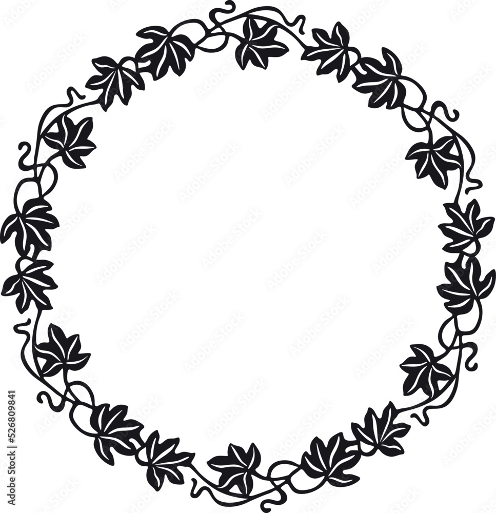 flower frame logo vector design handmade silhouette Stock Vector ...