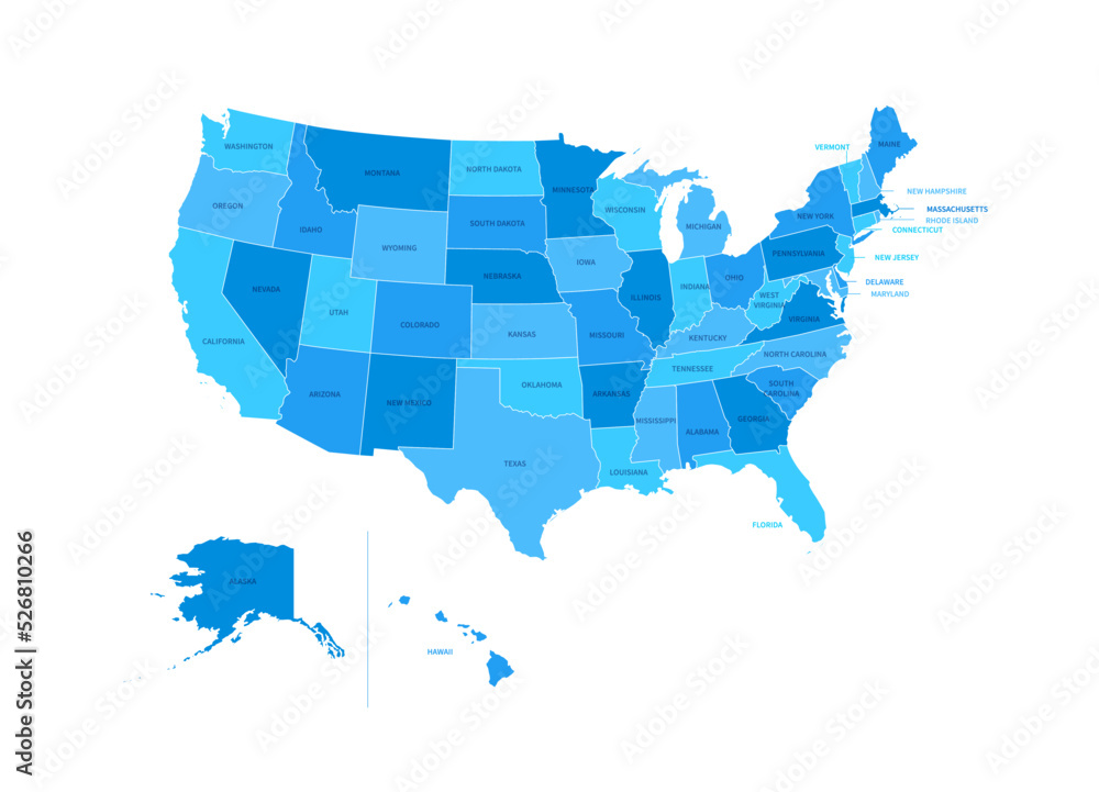 United States of America USA Regions Map with Editable Outline Vector ...