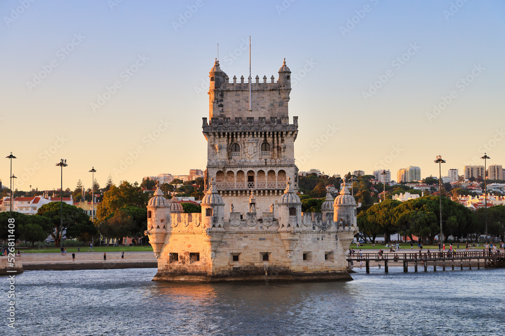Belém Tower, Torre de Belém in Belém, Lisbon, the capital of Portugal ...