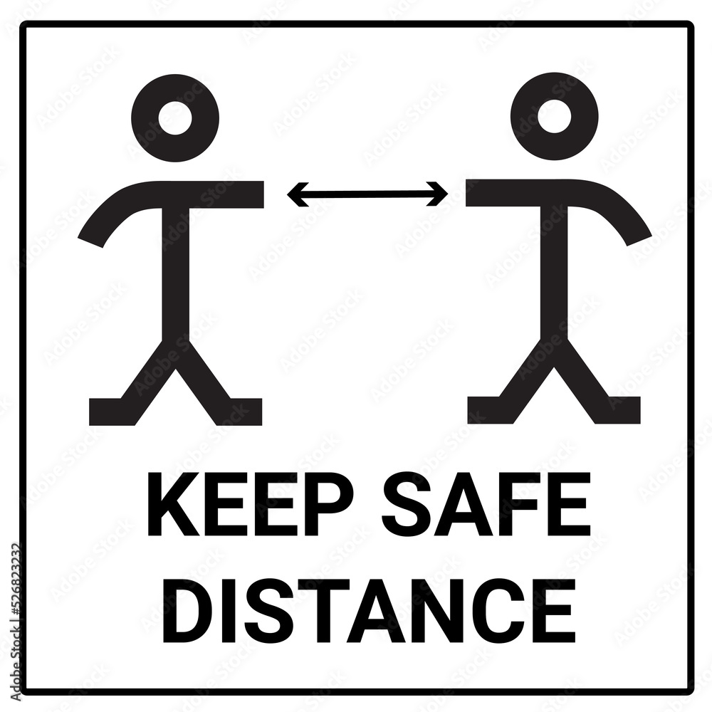 Keep safe distance warning symbol Stock Vector | Adobe Stock