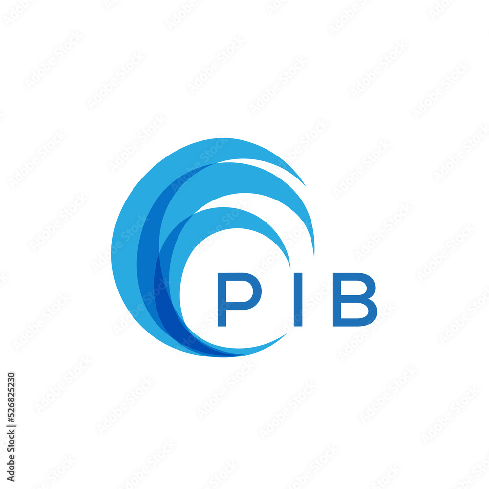 PIB letter logo. PIB blue image on white background. PIB Monogram logo ...