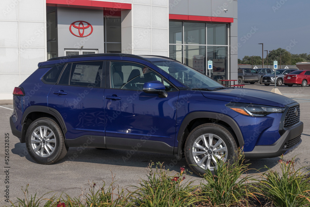 Toyota Corolla Cross display at a dealership. Toyota offers the Corolla ...