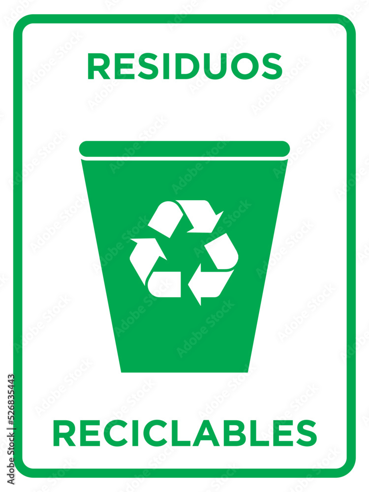 cartel residuos reciclables Stock Vector | Adobe Stock
