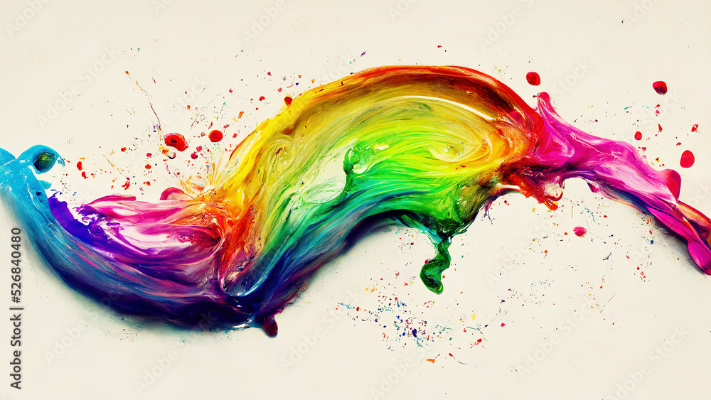 Rainbow color paint splashes as LGBTQI+ pride concept Stock ...