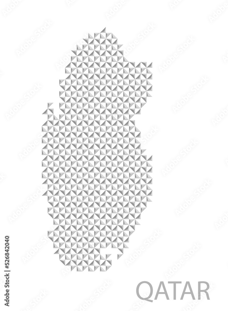 Map of Qatar. Qatar abstract map. Borders of Qatar. Stock Vector ...