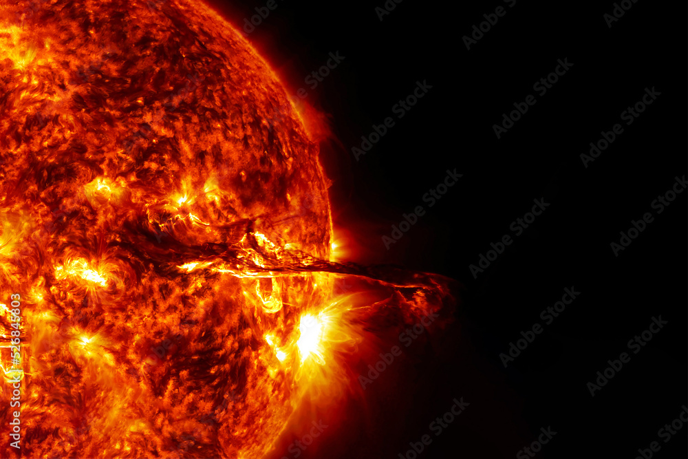 Flashes, storms on the Sun. Elements of this image furnished by NASA ...