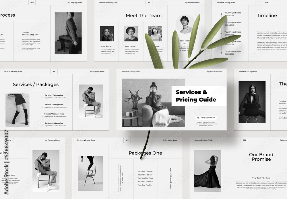 Services and Pricing Presentation Layout Stock Template | Adobe Stock
