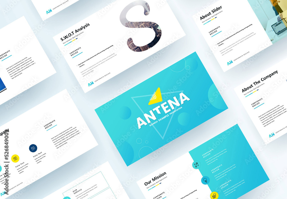 Antenna Multipurpose Presentation Stock Template | Adobe Stock
