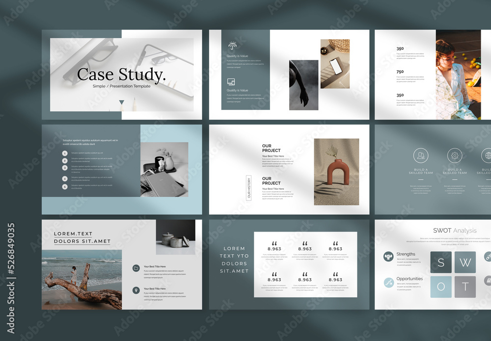 Case Study Presentation Layout Stock Template | Adobe Stock