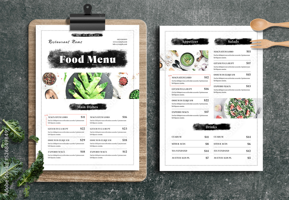 Restaurant Menu Layout Stock Template | Adobe Stock