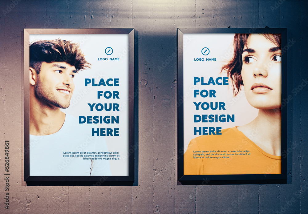 Wall Advertisement Poster Mockup Stock Template | Adobe Stock
