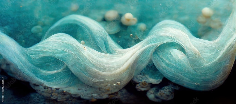 Abstract seafoam green ocean with pearl white waves and lines, grainy ...