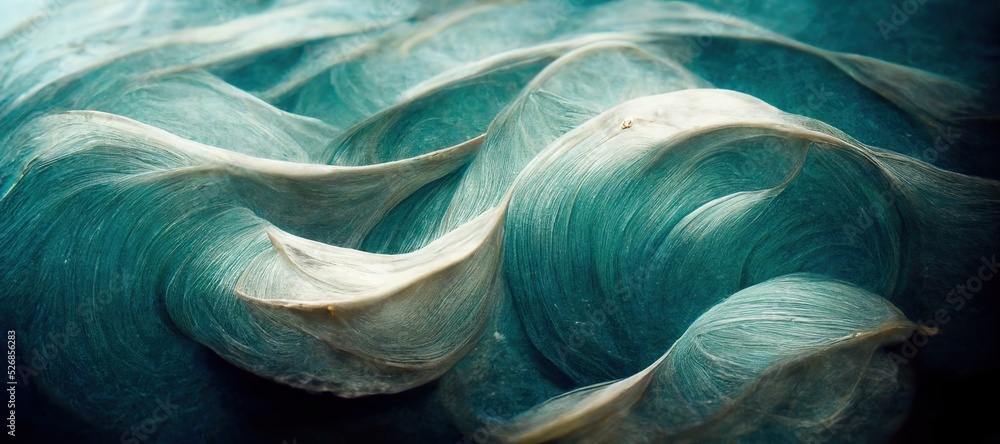 Abstract seafoam green ocean with pearl white waves and lines, grainy ...